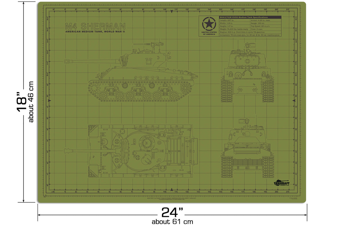 MODEL BUILDER'S SELF-HEALING CUTTING MAT SHERMAN TANK | TANKRAFT – Tankraft