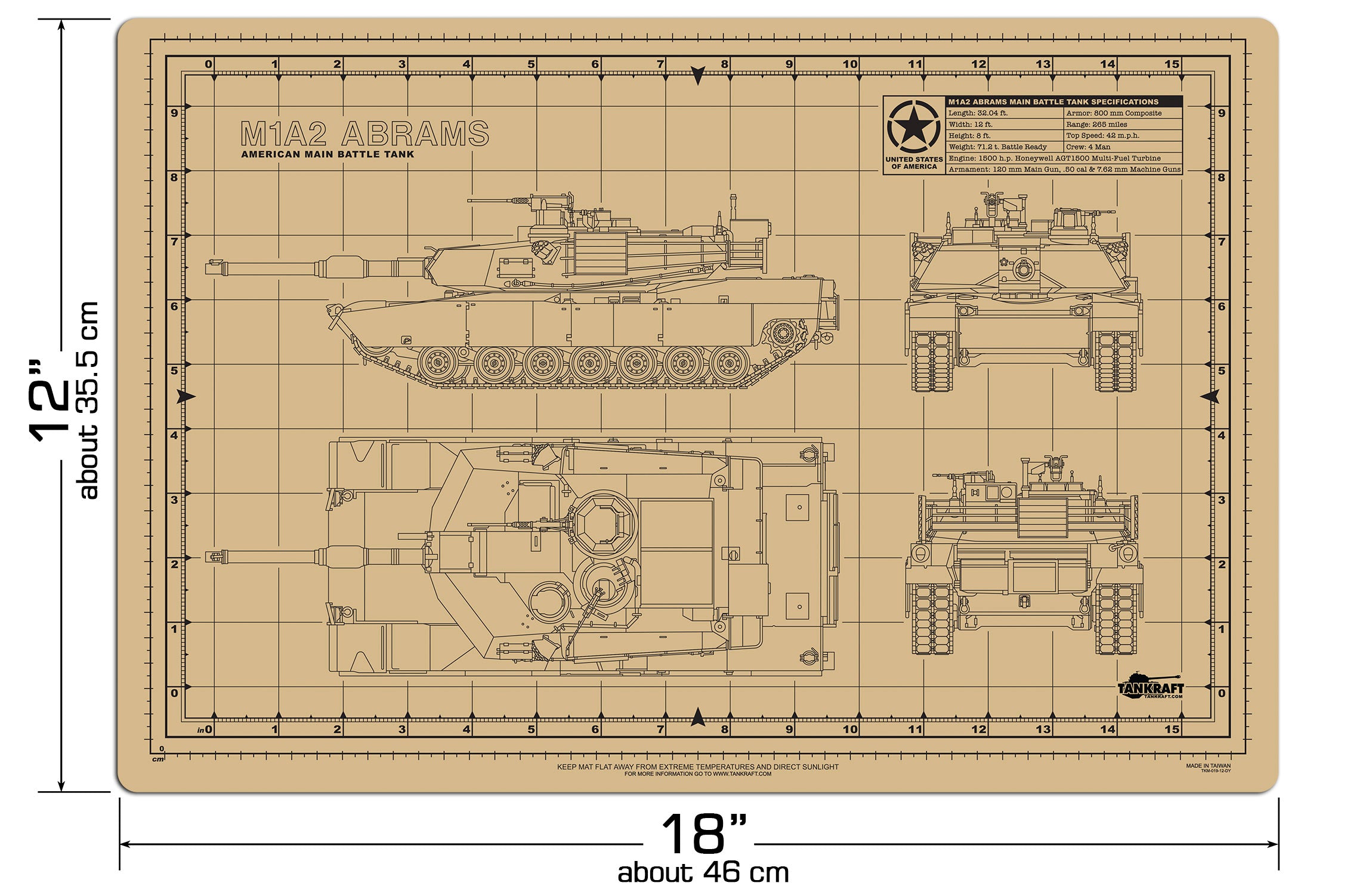 ABRAMS TANK CUTTING MAT FOR SCALE MODELS | TANKRAFT – Tankraft
