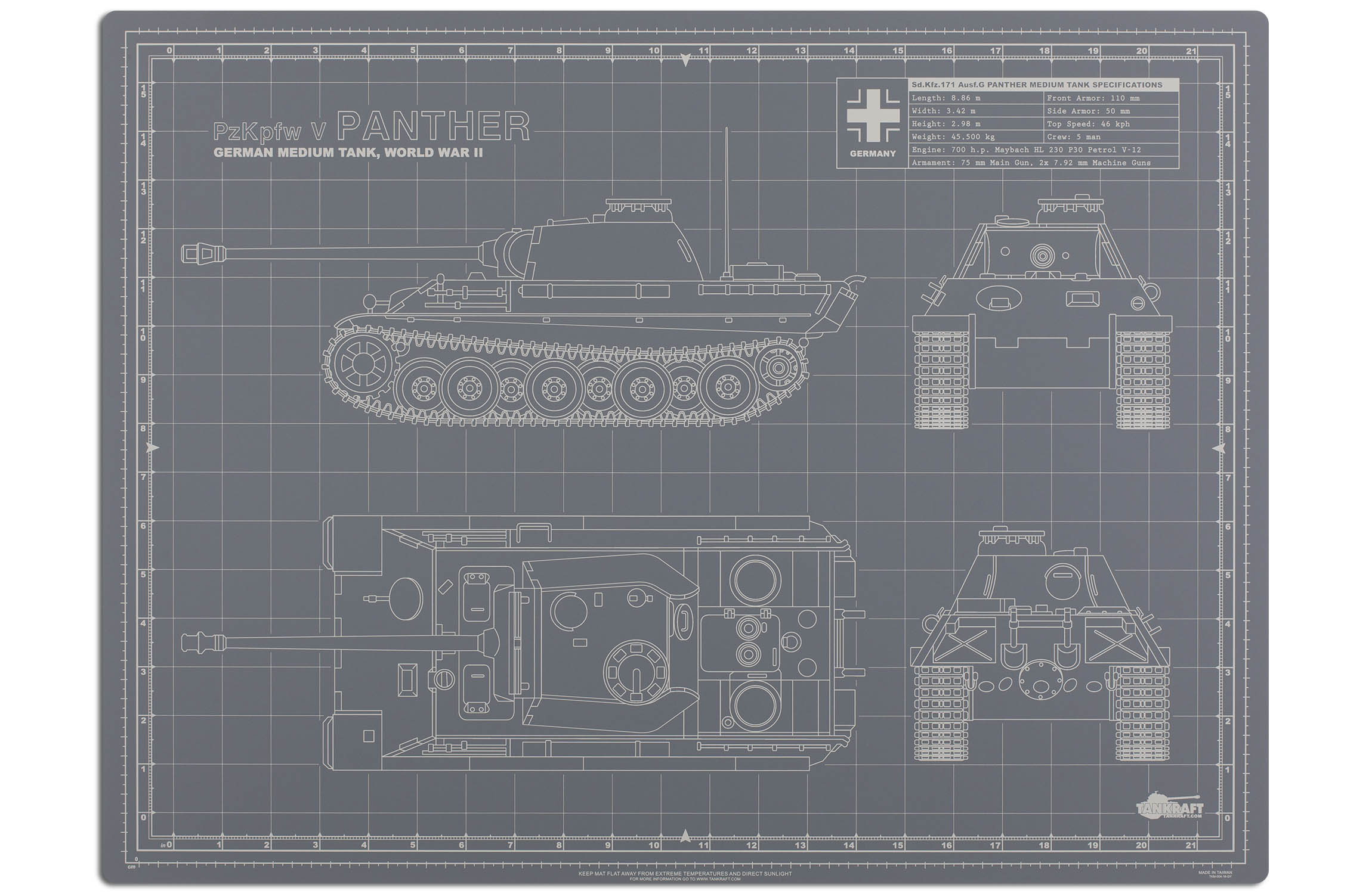 MODEL BUILDER'S SELF-HEALING CUTTING MAT PANTHER TANK | TANKRAFT – Tankraft