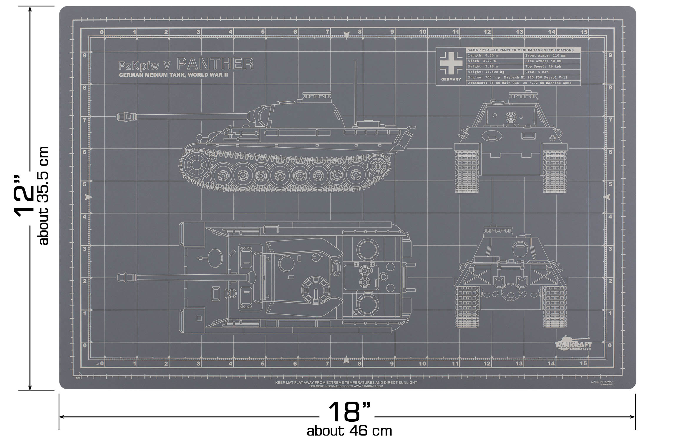 MODEL BUILDER'S SELF-HEALING CUTTING MAT PANTHER TANK | TANKRAFT – Tankraft