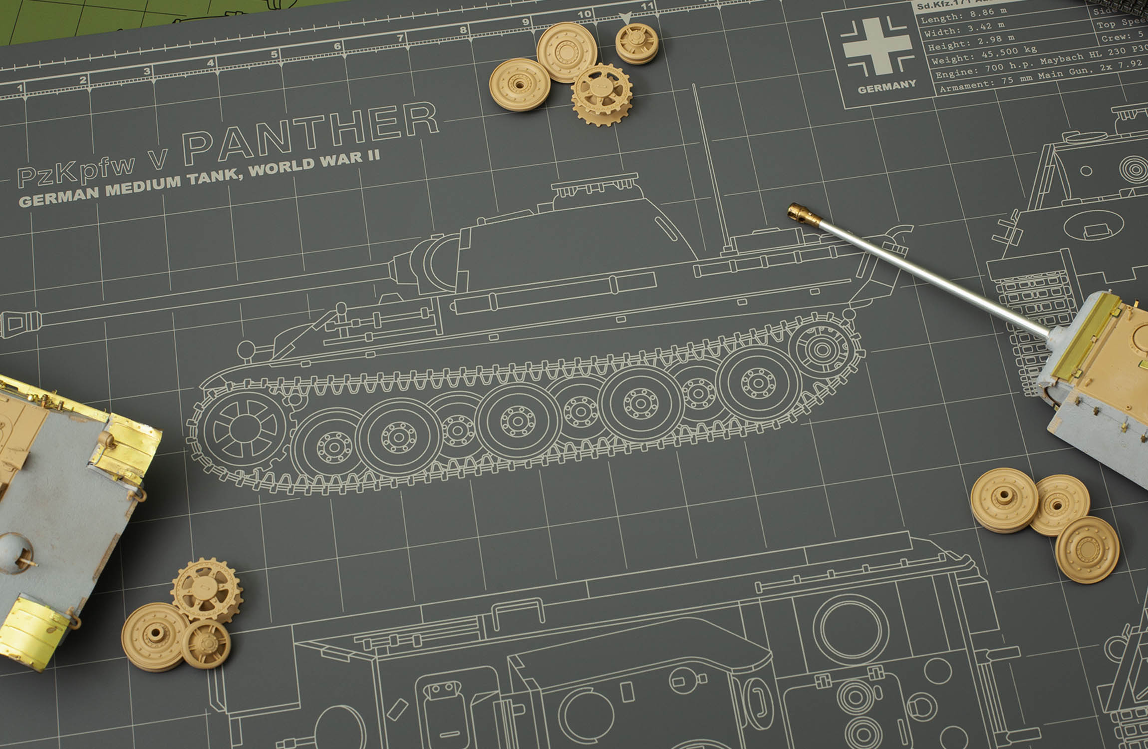 MODEL BUILDER'S SELF-HEALING CUTTING MAT PANTHER TANK | TANKRAFT – Tankraft