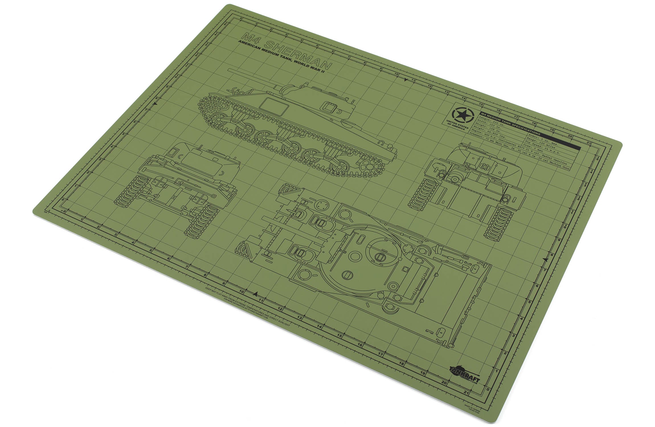 MODEL BUILDER'S SELF-HEALING CUTTING MAT SHERMAN TANK | TANKRAFT – Tankraft